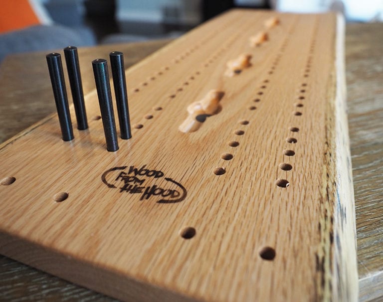 Large Cribbage Board Made From Red Oak - Wood From The Hood