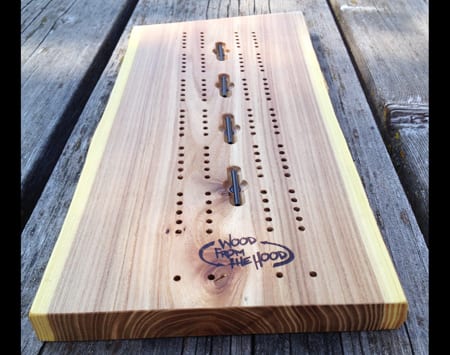 Small Cribbage Board Made From Chinese Elm - Wood From The Hood