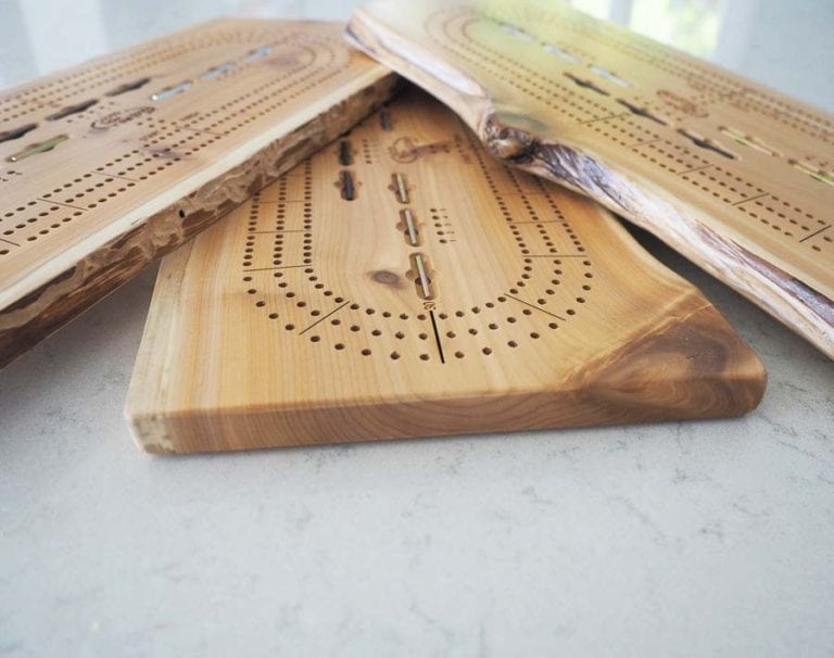 3 Player Cribbage Board Made From White Cedar - Wood From The Hood