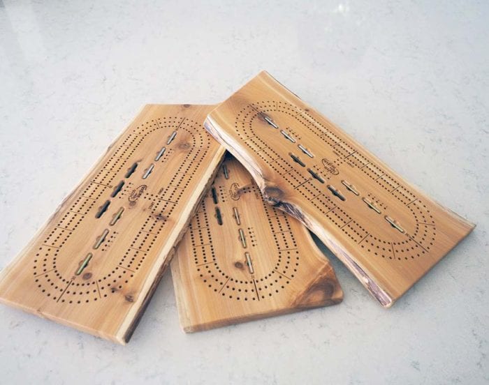 3 Player Cribbage Board Made From White Cedar - Wood From The Hood