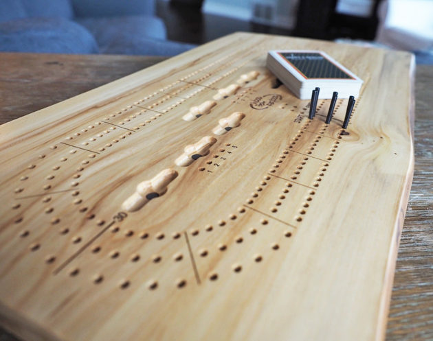 3 Player Cribbage Board Made From Elm - Wood From The Hood