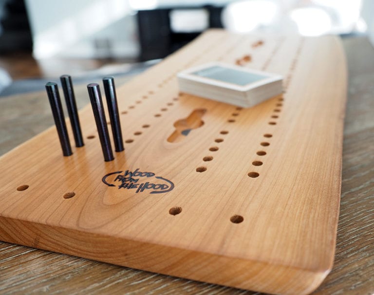 Large Cribbage Board Made From Cherry - Wood From The Hood