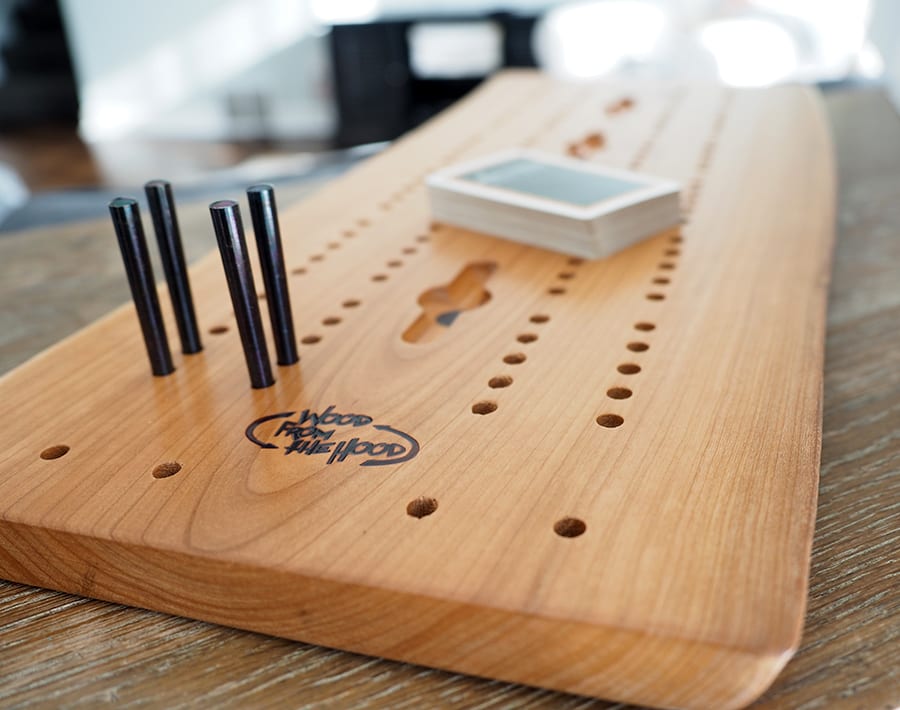 Large Cribbage Board Made From Cherry - Wood From The Hood