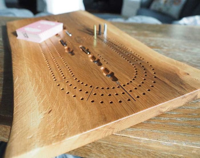 3 Player Cribbage Board Made From White Oak - Wood From The Hood