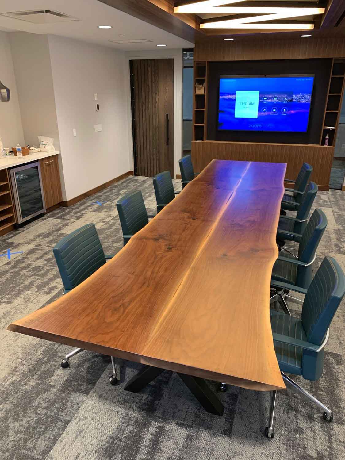 Black Walnut Conference Table & Waterfall Bench - Wilson Wolf ...