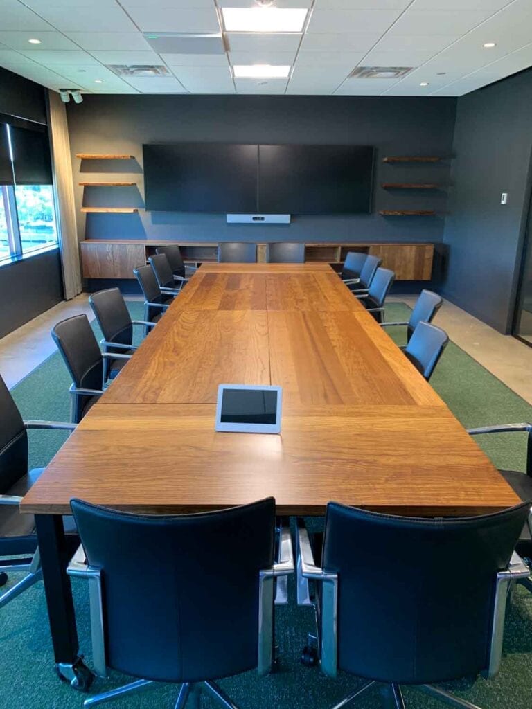 Green Wood Wall Paneling, Credenza, Conference Table, Communal Table ...