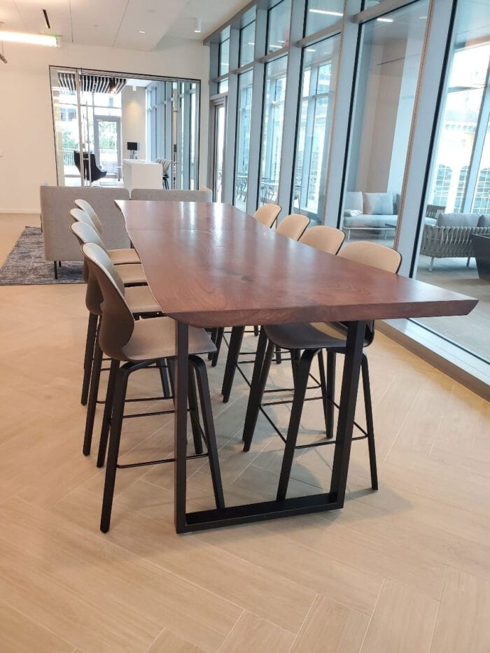 Live-Edge Stained Ash Communal Table - Wood From The Hood